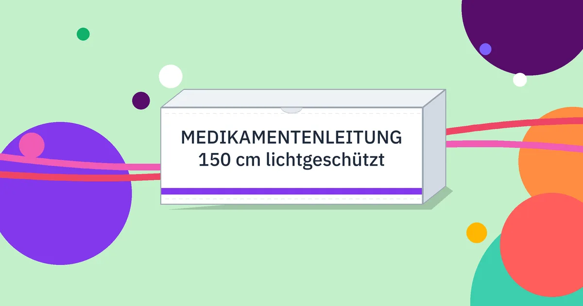 Symbolbild: Packung mit der Aufschrift MEDIKAMENTENLEITUNG 150 cm lichtgeschützt (PZN 07264498) – Verfügbarkeit und Bezug in Apotheken in Frankfurt am Main