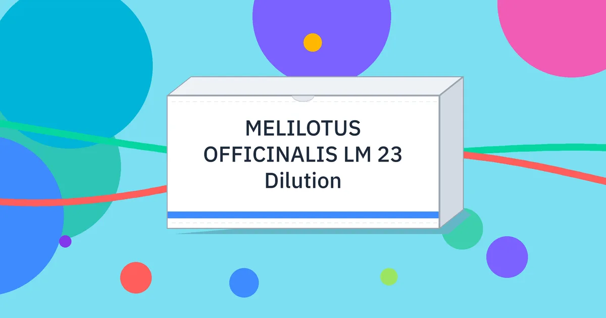 Symbolbild: Packung mit der Aufschrift MELILOTUS OFFICINALIS LM 23 Dilution (PZN 13602982) – Verfügbarkeit und Bezug in Apotheken in Frankfurt am Main