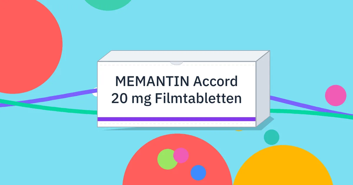 Symbolbild: Packung mit der Aufschrift MEMANTIN Accord 20 mg Filmtabletten (PZN 18851218) – Verfügbarkeit und Bezug in Apotheken in Frankfurt am Main