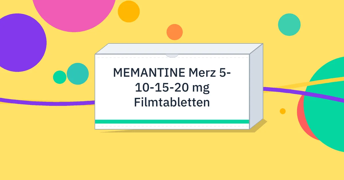 Symbolbild: Packung mit der Aufschrift MEMANTINE Merz 5-10-15-20 mg Filmtabletten (PZN 00143024) – Verfügbarkeit und Bezug in Apotheken in Frankfurt am Main