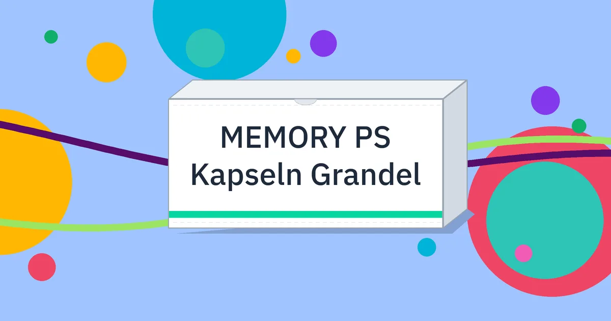 Symbolbild: Packung mit der Aufschrift MEMORY PS Kapseln Grandel (PZN 06798039) – Verfügbarkeit und Bezug in Apotheken in Frankfurt am Main