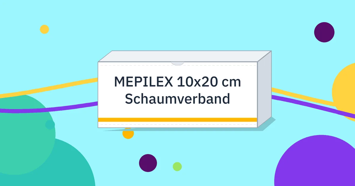 Symbolbild: Packung mit der Aufschrift MEPILEX 10x20 cm Schaumverband (PZN 20020016) – Verfügbarkeit und Bezug in Apotheken in Frankfurt am Main