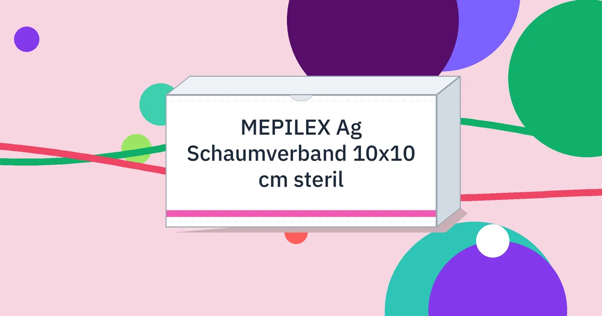 Symbolbild: Packung mit der Aufschrift MEPILEX Ag Schaumverband 10x10 cm steril (PZN 13822241) – Verfügbarkeit und Bezug in Apotheken in Frankfurt am Main