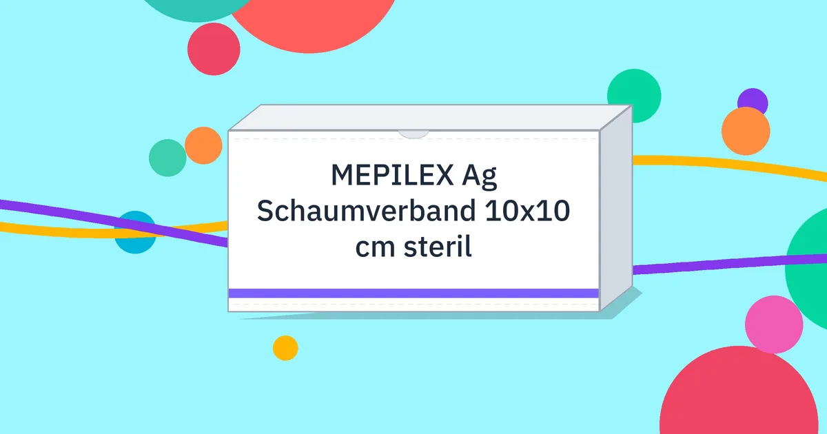 Symbolbild: Packung mit der Aufschrift MEPILEX Ag Schaumverband 10x10 cm steril (PZN 14261922) – Verfügbarkeit und Bezug in Apotheken in Frankfurt am Main