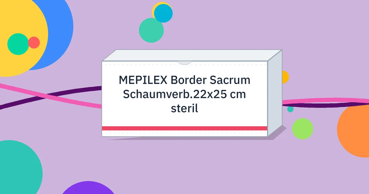 Symbolbild: Packung mit der Aufschrift MEPILEX Border Sacrum Schaumverb.22x25 cm steril (PZN 20543783) – Verfügbarkeit und Bezug in Apotheken in Frankfurt am Main