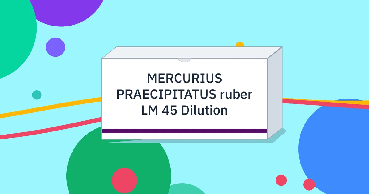 Symbolbild: Packung mit der Aufschrift MERCURIUS PRAECIPITATUS ruber LM 45 Dilution (PZN 12953395) – Verfügbarkeit und Bezug in Apotheken in Frankfurt am Main