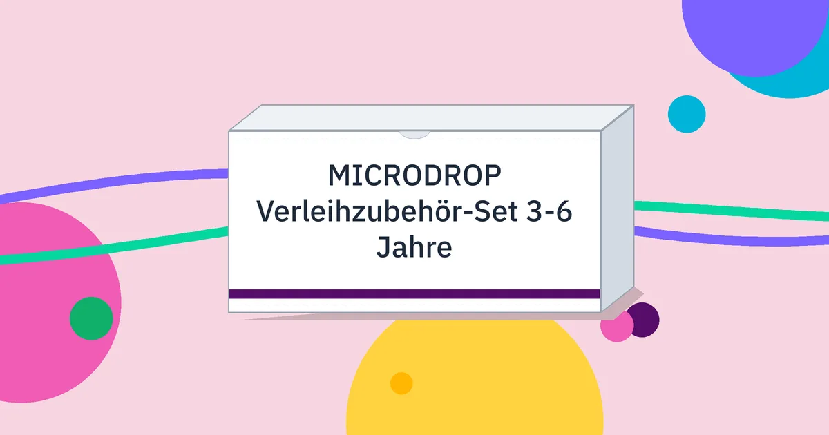 Symbolbild: Packung mit der Aufschrift MICRODROP Verleihzubehör-Set 3-6 Jahre (PZN 11865128) – Verfügbarkeit und Bezug in Apotheken in Frankfurt am Main