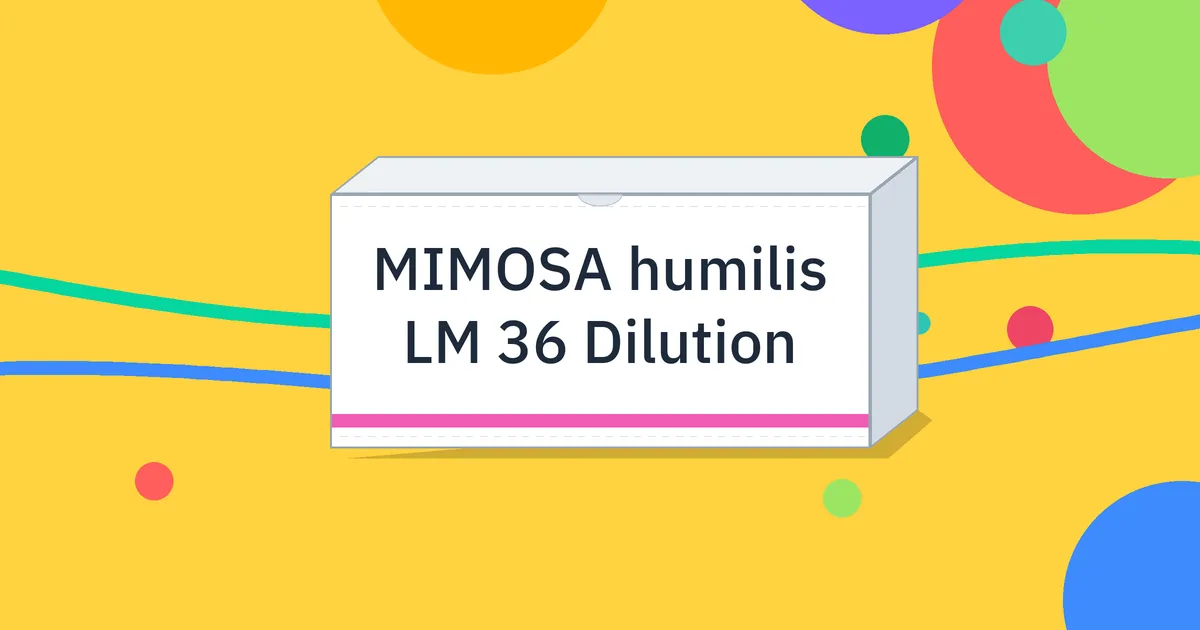 Symbolbild: Packung mit der Aufschrift MIMOSA humilis LM 36 Dilution (PZN 13608631) – Verfügbarkeit und Bezug in Apotheken in Frankfurt am Main