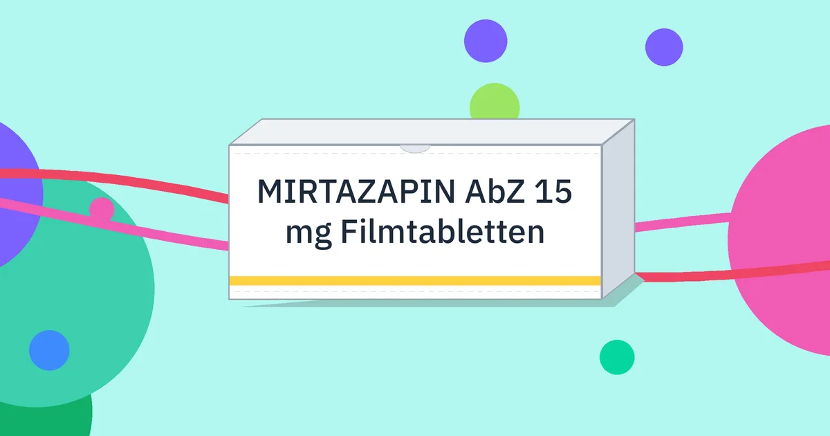 Symbolbild: Packung mit der Aufschrift MIRTAZAPIN AbZ 15 mg Filmtabletten (PZN 03123080) – Verfügbarkeit und Bezug in Apotheken in Frankfurt am Main