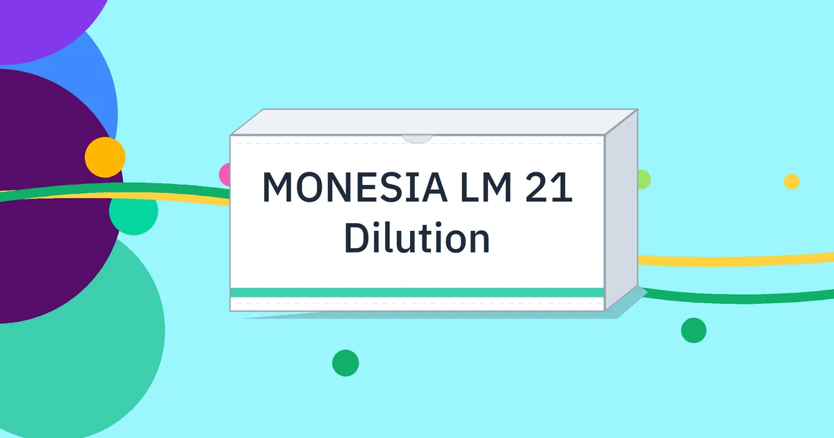 Symbolbild: Packung mit der Aufschrift MONESIA LM 21 Dilution (PZN 13610846) – Verfügbarkeit und Bezug in Apotheken in Frankfurt am Main