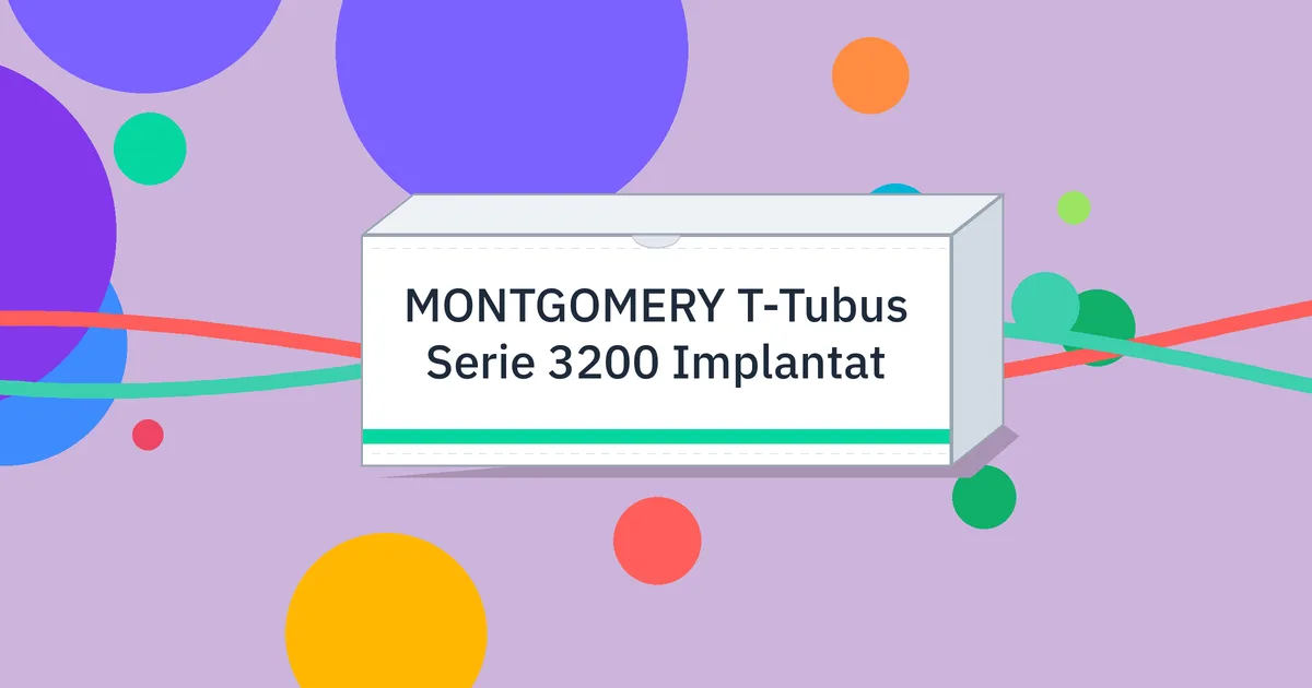 Symbolbild: Packung mit der Aufschrift MONTGOMERY T-Tubus Serie 3200 Implantat (PZN 01559413) – Verfügbarkeit und Bezug in Apotheken in Frankfurt am Main