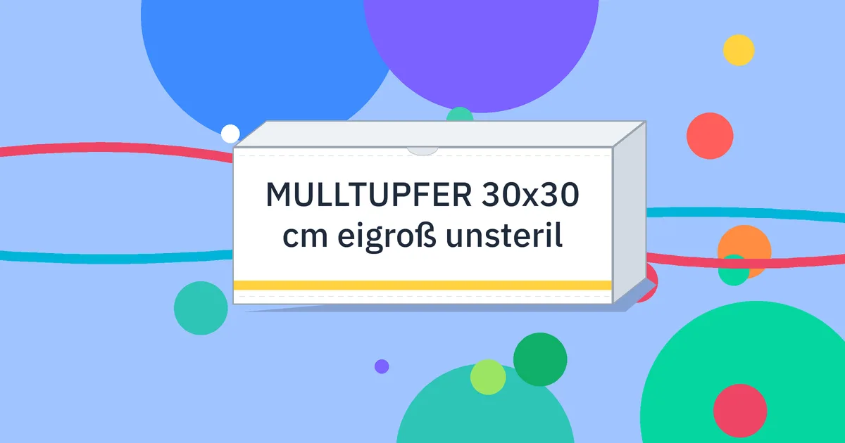 Symbolbild: Packung mit der Aufschrift MULLTUPFER 30x30 cm eigroß unsteril (PZN 08627307) – Verfügbarkeit und Bezug in Apotheken in Frankfurt am Main