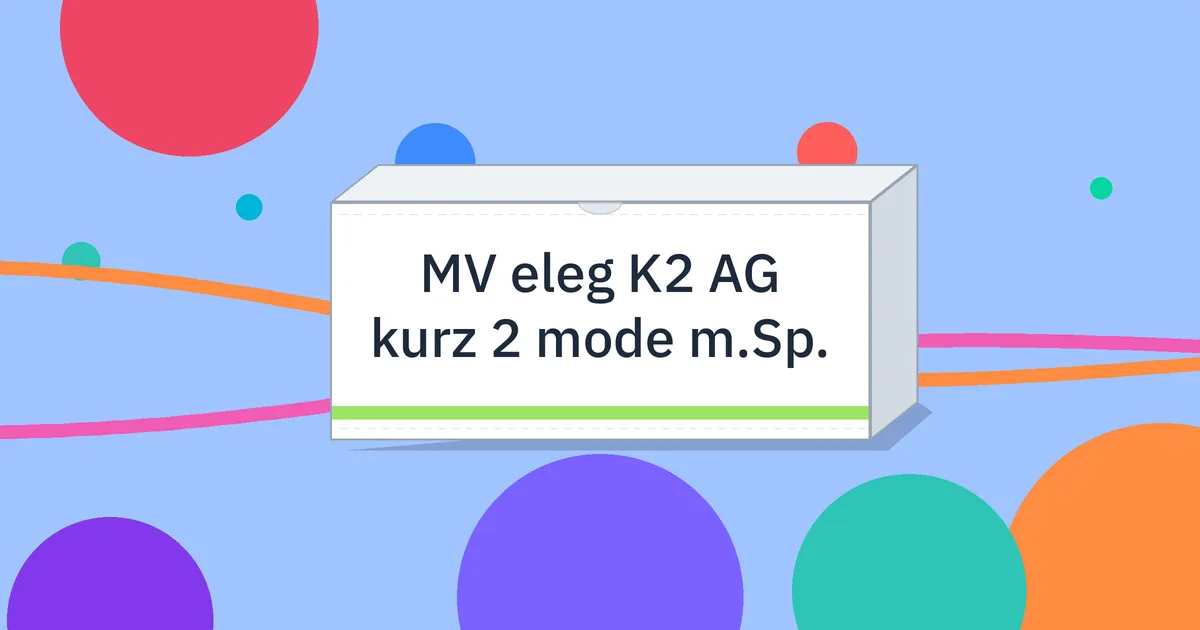 Symbolbild: Packung mit der Aufschrift MV eleg K2 AG kurz 2 mode m.Sp. (PZN 04541980) – Verfügbarkeit und Bezug in Apotheken in Frankfurt am Main
