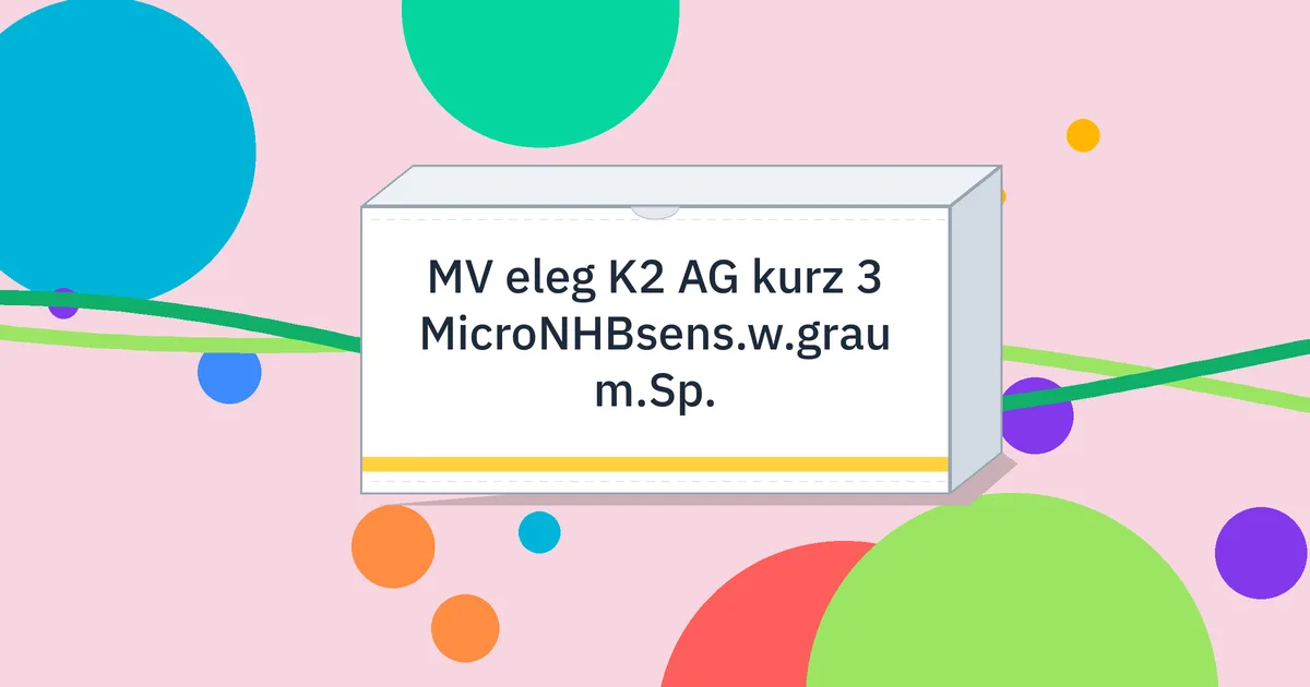 Symbolbild: Packung mit der Aufschrift MV eleg K2 AG kurz 3 MicroNHBsens.w.grau m.Sp. (PZN 18927341) – Verfügbarkeit und Bezug in Apotheken in Frankfurt am Main