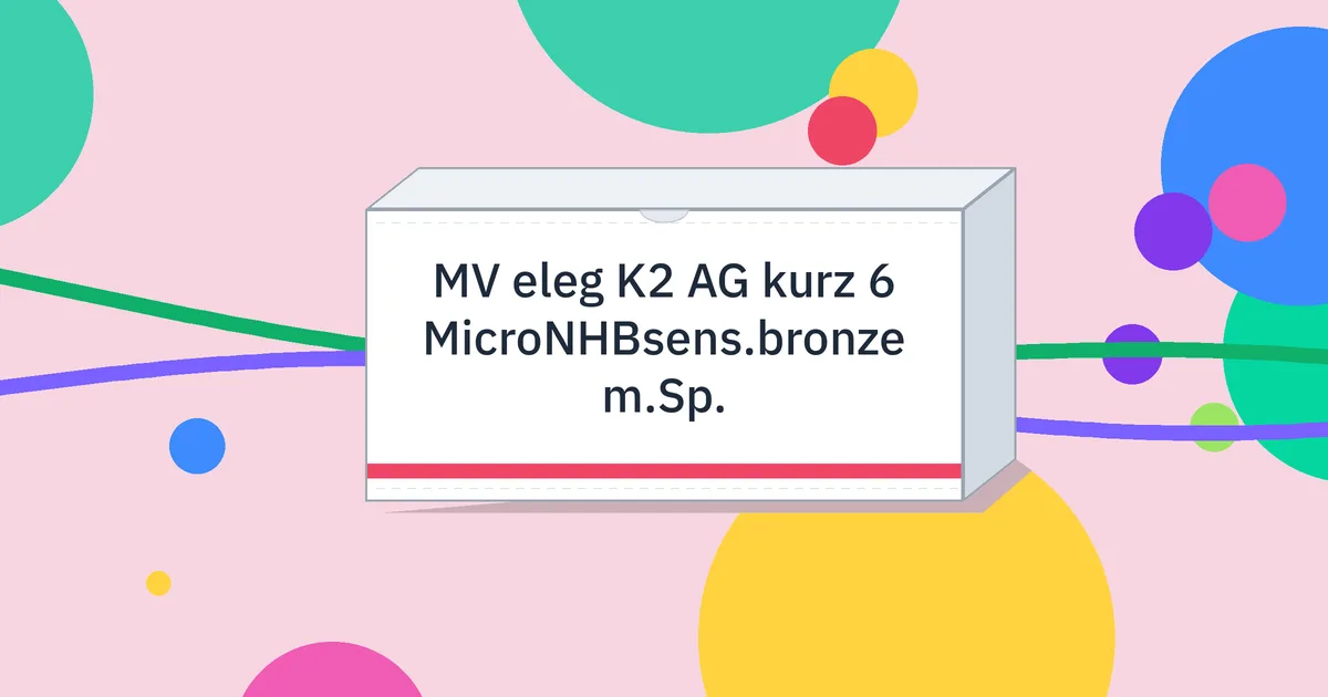 Symbolbild: Packung mit der Aufschrift MV eleg K2 AG kurz 6 MicroNHBsens.bronze m.Sp. (PZN 15710061) – Verfügbarkeit und Bezug in Apotheken in Frankfurt am Main