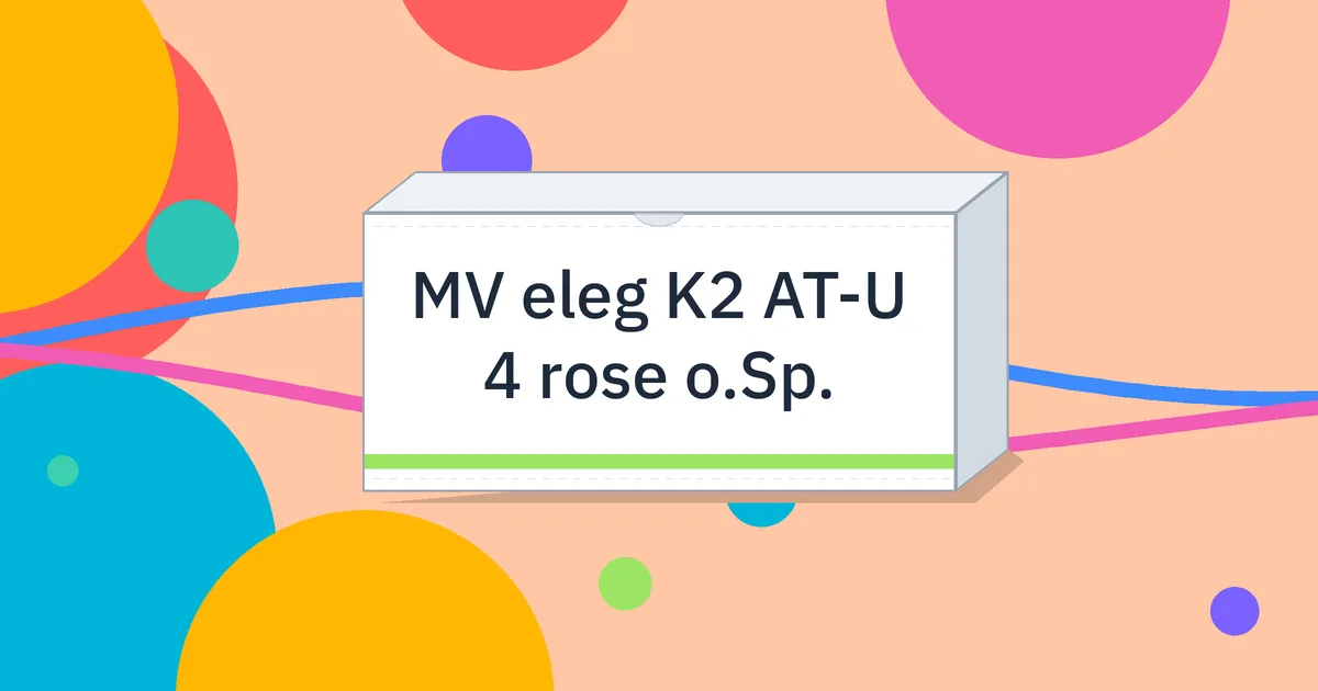 Symbolbild: Packung mit der Aufschrift MV eleg K2 AT-U 4 rose o.Sp. (PZN 15291061) – Verfügbarkeit und Bezug in Apotheken in Frankfurt am Main