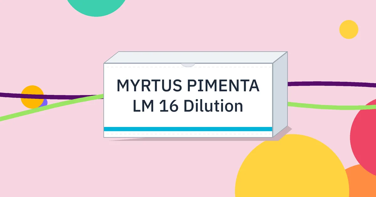 Symbolbild: Packung mit der Aufschrift MYRTUS PIMENTA LM 16 Dilution (PZN 13614488) – Verfügbarkeit und Bezug in Apotheken in Frankfurt am Main