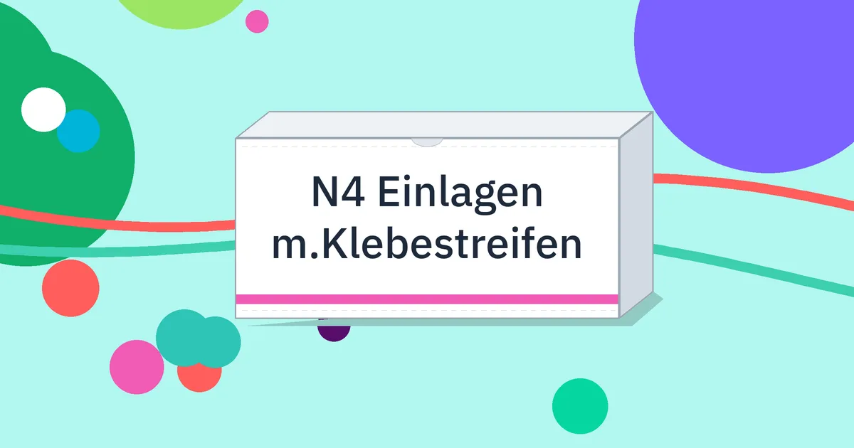 Symbolbild: Packung mit der Aufschrift N4 Einlagen m.Klebestreifen (PZN 08597799) – Verfügbarkeit und Bezug in Apotheken in Frankfurt am Main