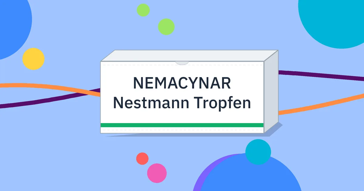 Symbolbild: Packung mit der Aufschrift NEMACYNAR Nestmann Tropfen (PZN 06952546) – Verfügbarkeit und Bezug in Apotheken in Frankfurt am Main