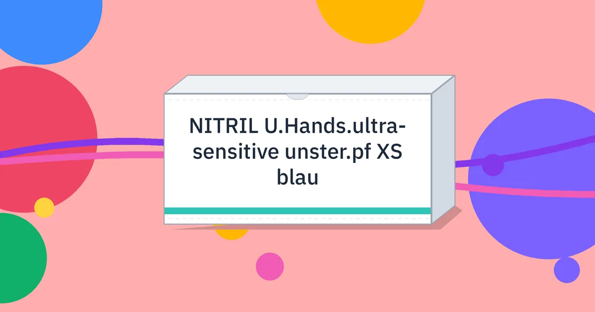 Symbolbild: Packung mit der Aufschrift NITRIL U.Hands.ultra-sensitive unster.pf XS blau (PZN 13973922) – Verfügbarkeit und Bezug in Apotheken in Frankfurt am Main