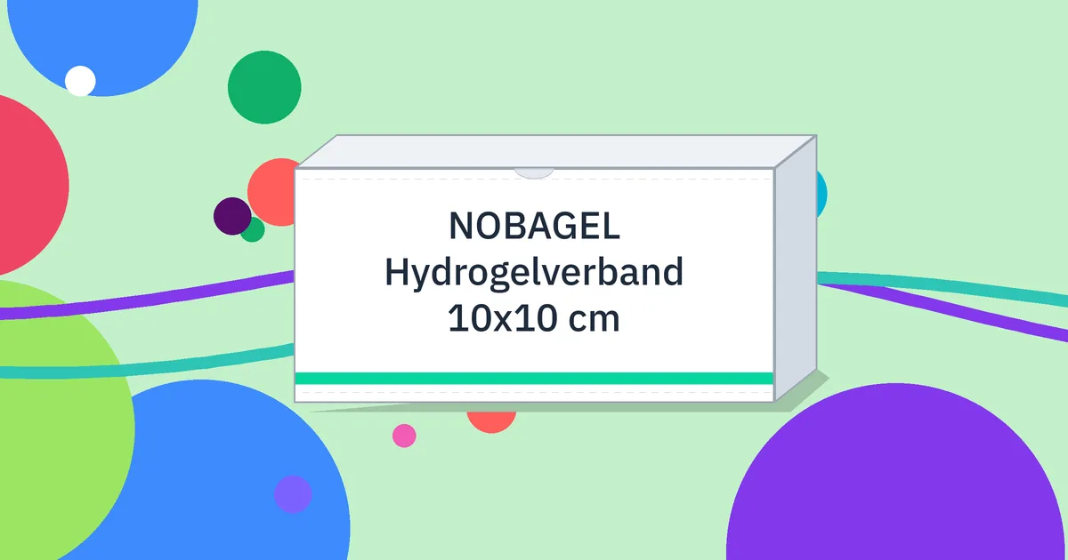 Symbolbild: Packung mit der Aufschrift NOBAGEL Hydrogelverband 10x10 cm (PZN 16028271) – Verfügbarkeit und Bezug in Apotheken in Frankfurt am Main