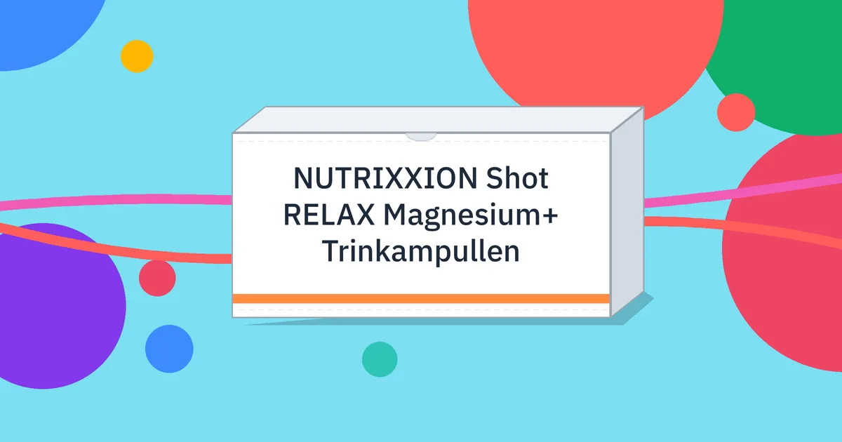 Symbolbild: Packung mit der Aufschrift NUTRIXXION Shot RELAX Magnesium+ Trinkampullen (PZN 17167394) – Verfügbarkeit und Bezug in Apotheken in Frankfurt am Main