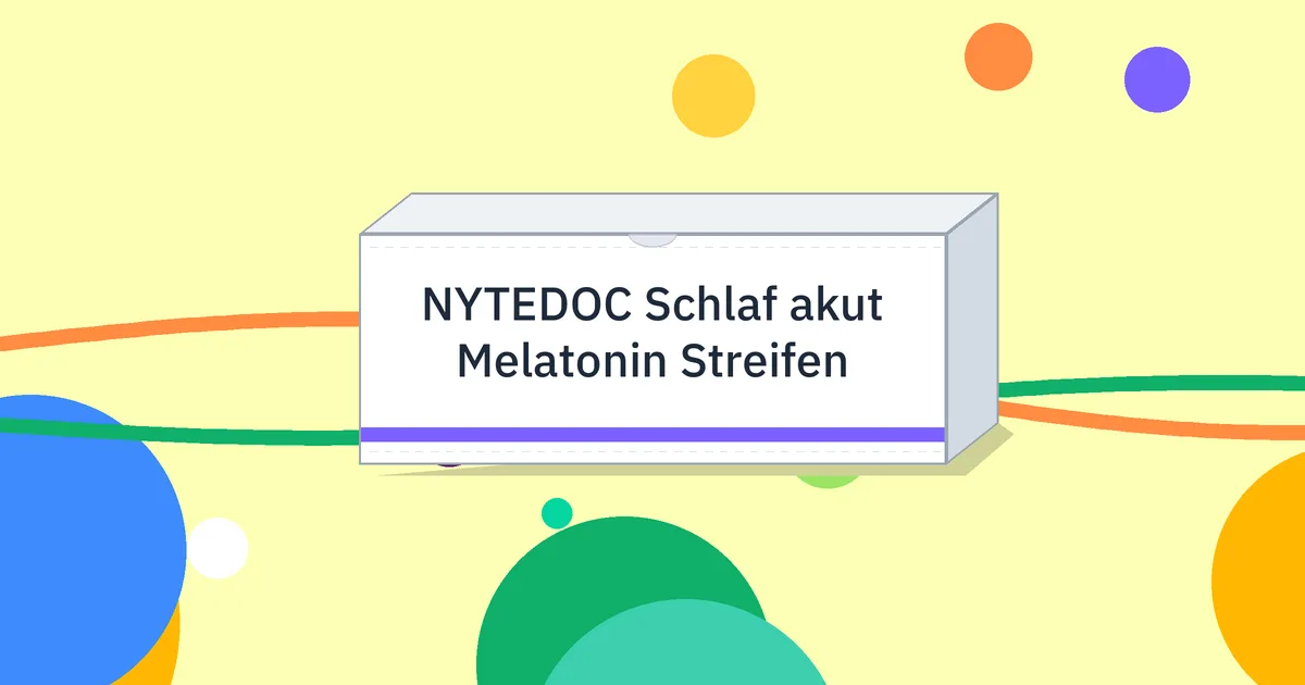 Symbolbild: Packung mit der Aufschrift NYTEDOC Schlaf akut Melatonin Streifen (PZN 19230211) – Verfügbarkeit und Bezug in Apotheken in Frankfurt am Main