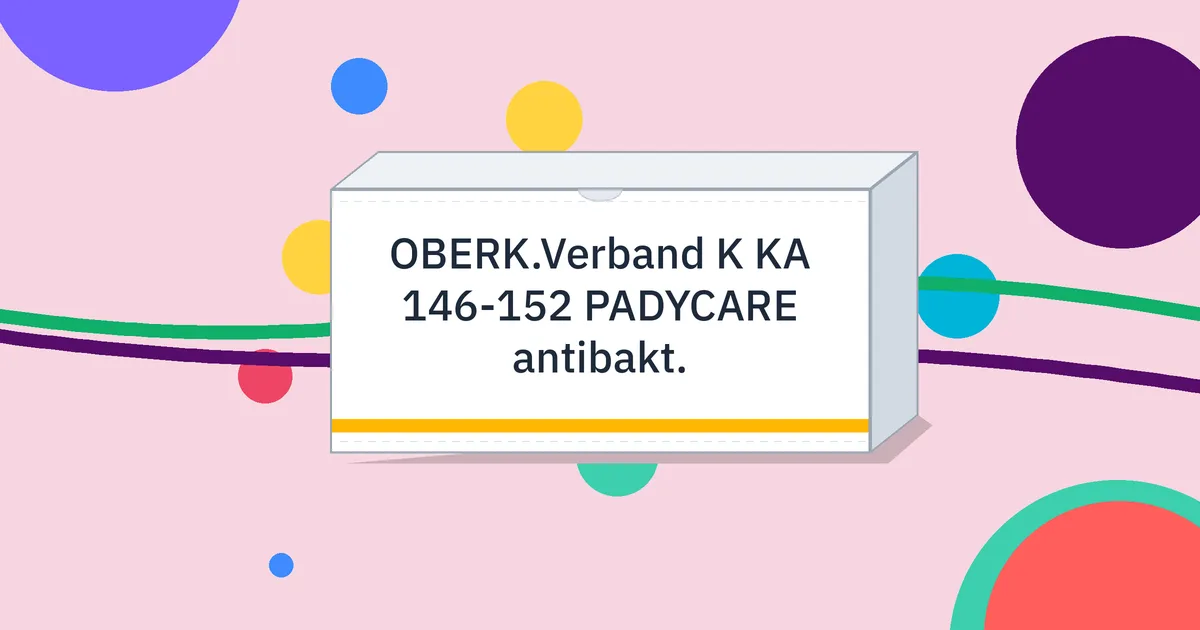 Symbolbild: Packung mit der Aufschrift OBERK.Verband K KA 146-152 PADYCARE antibakt. (PZN 10938457) – Verfügbarkeit und Bezug in Apotheken in Frankfurt am Main
