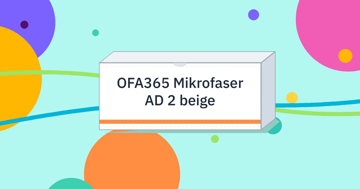 Symbolbild: Packung mit der Aufschrift OFA365 Mikrofaser AD 2 beige (PZN 16723901) – Verfügbarkeit und Bezug in Apotheken in Frankfurt am Main