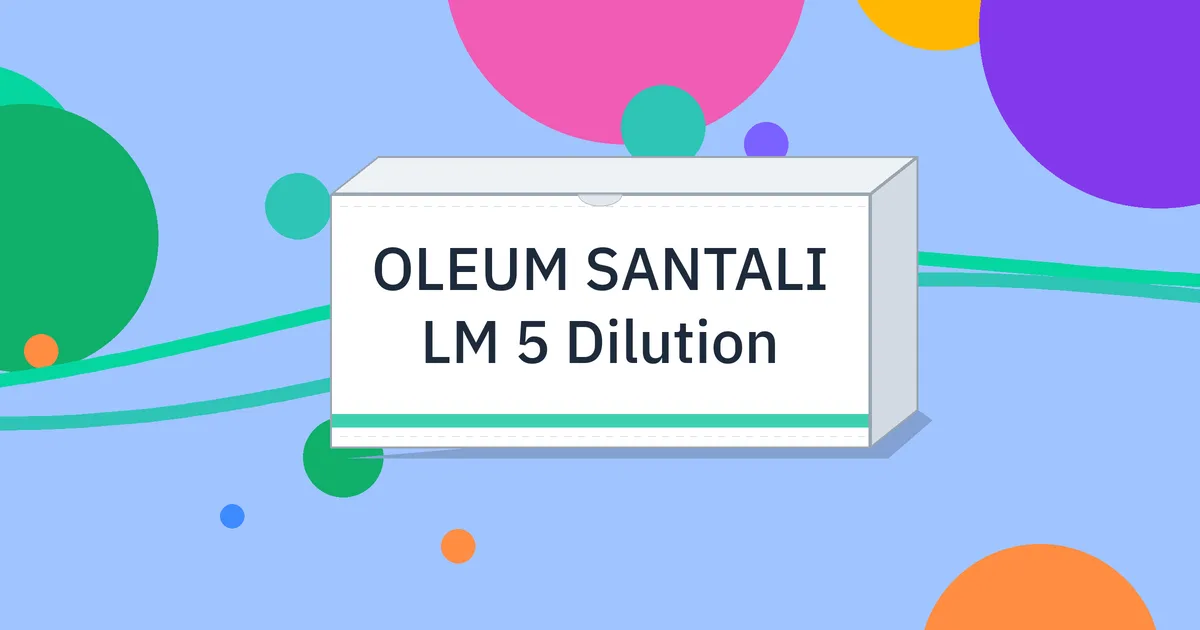 Symbolbild: Packung mit der Aufschrift OLEUM SANTALI LM 5 Dilution (PZN 13623205) – Verfügbarkeit und Bezug in Apotheken in Frankfurt am Main