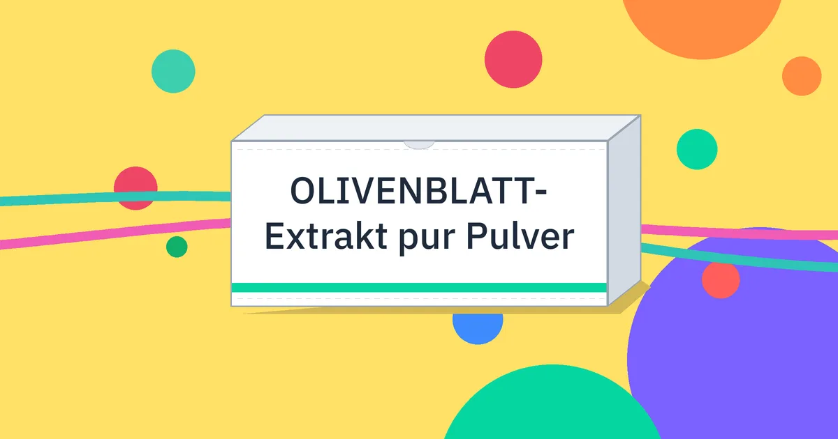Symbolbild: Packung mit der Aufschrift OLIVENBLATT-Extrakt pur Pulver (PZN 04205319) – Verfügbarkeit und Bezug in Apotheken in Frankfurt am Main