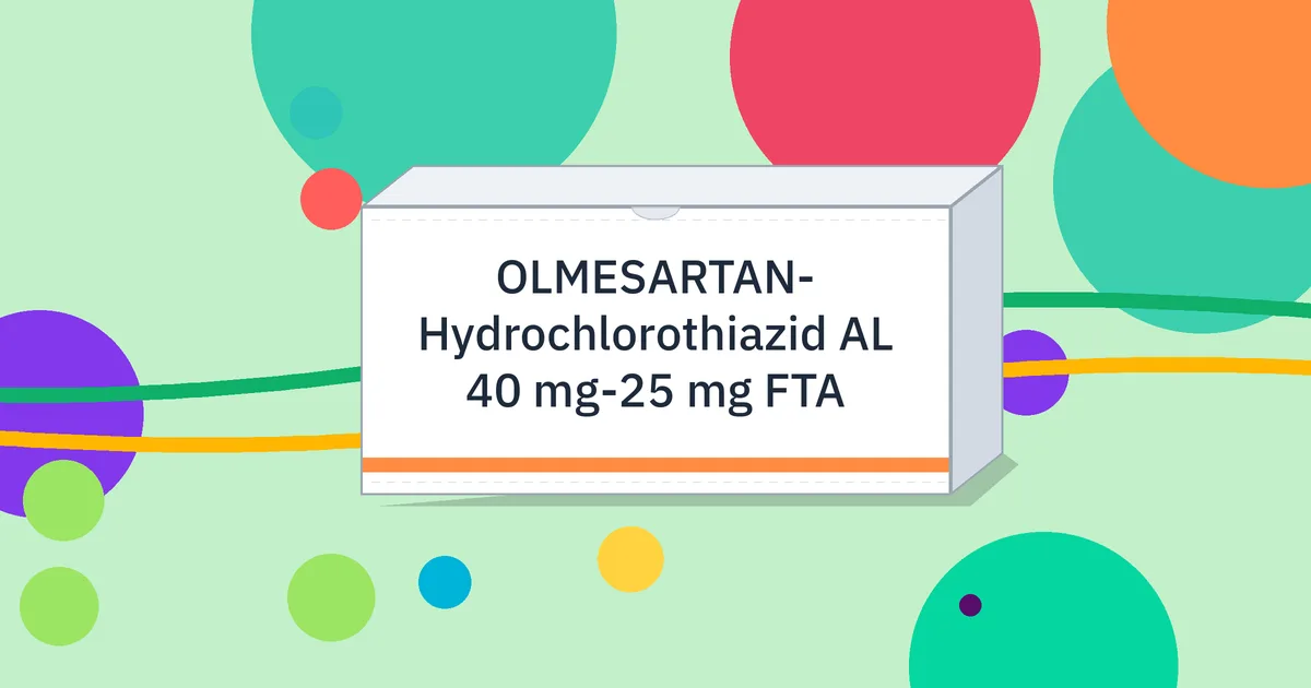 Symbolbild: Packung mit der Aufschrift OLMESARTAN-Hydrochlorothiazid AL 40 mg-25 mg FTA (PZN 12572210) – Verfügbarkeit und Bezug in Apotheken in Frankfurt am Main