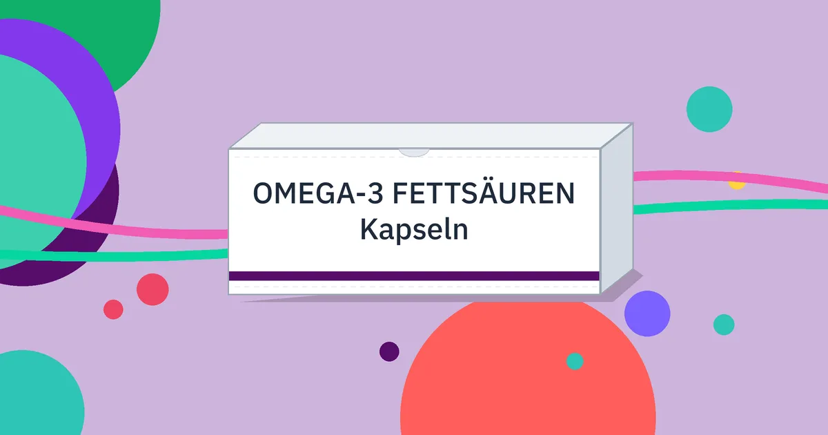 Symbolbild: Packung mit der Aufschrift OMEGA-3 FETTSÄUREN Kapseln (PZN 06435271) – Verfügbarkeit und Bezug in Apotheken in Frankfurt am Main