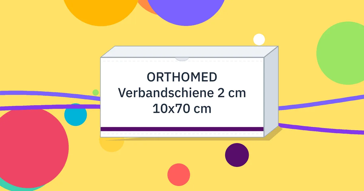 Symbolbild: Packung mit der Aufschrift ORTHOMED Verbandschiene 2 cm 10x70 cm (PZN 03893820) – Verfügbarkeit und Bezug in Apotheken in Frankfurt am Main