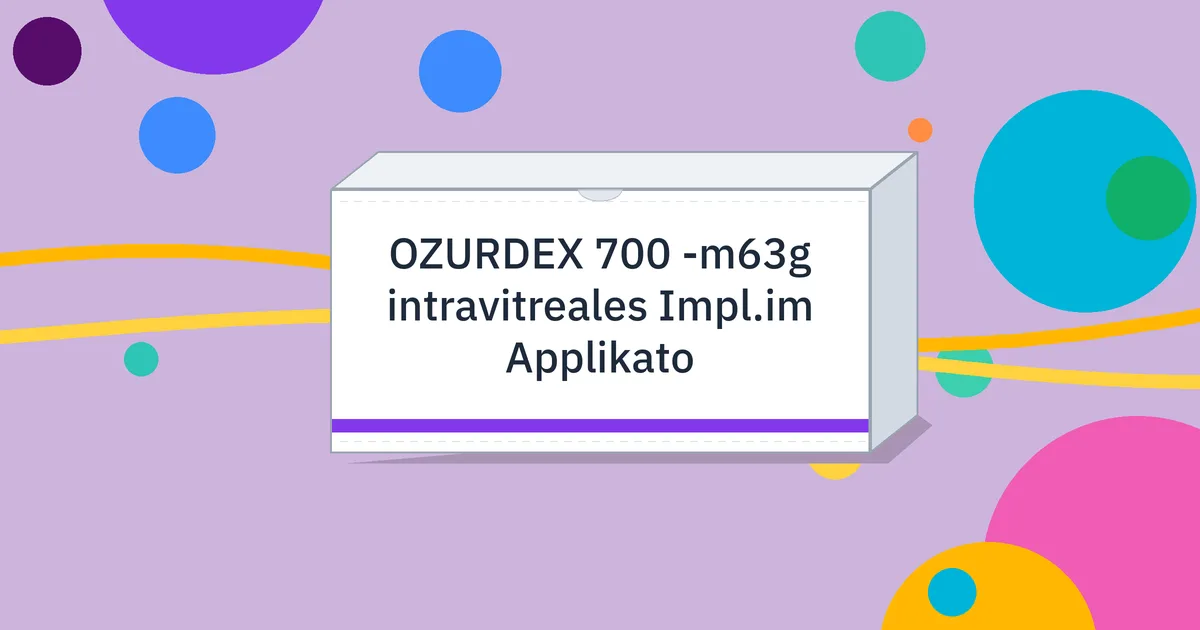 Symbolbild: Packung mit der Aufschrift OZURDEX 700 -m63g intravitreales Impl.im Applikato (PZN 13625486) – Verfügbarkeit und Bezug in Apotheken in Frankfurt am Main