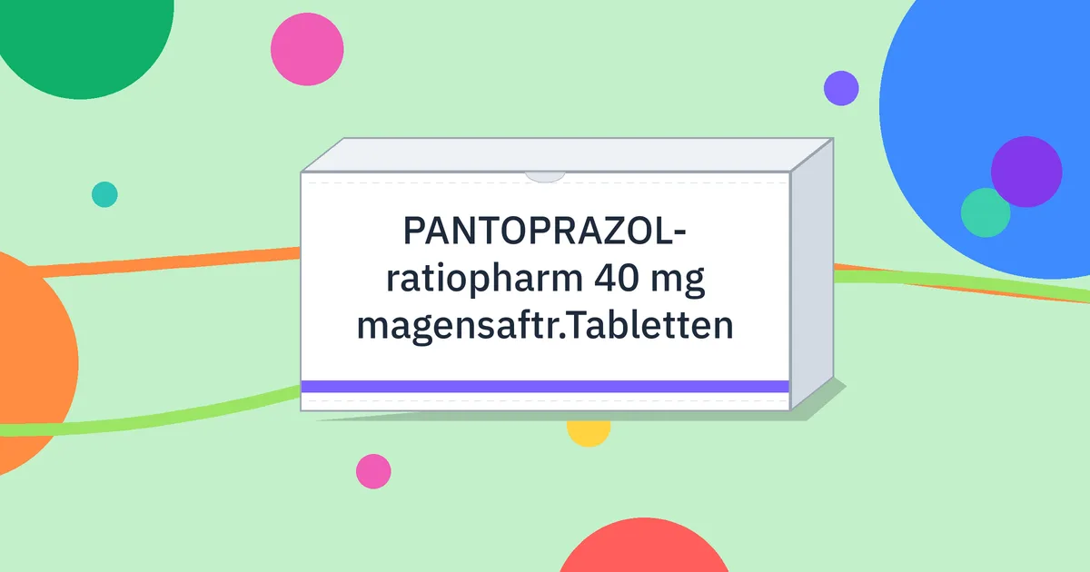 Symbolbild: Packung mit der Aufschrift PANTOPRAZOL-ratiopharm 40 mg magensaftr.Tabletten (PZN 01175368) – Verfügbarkeit und Bezug in Apotheken in Frankfurt am Main