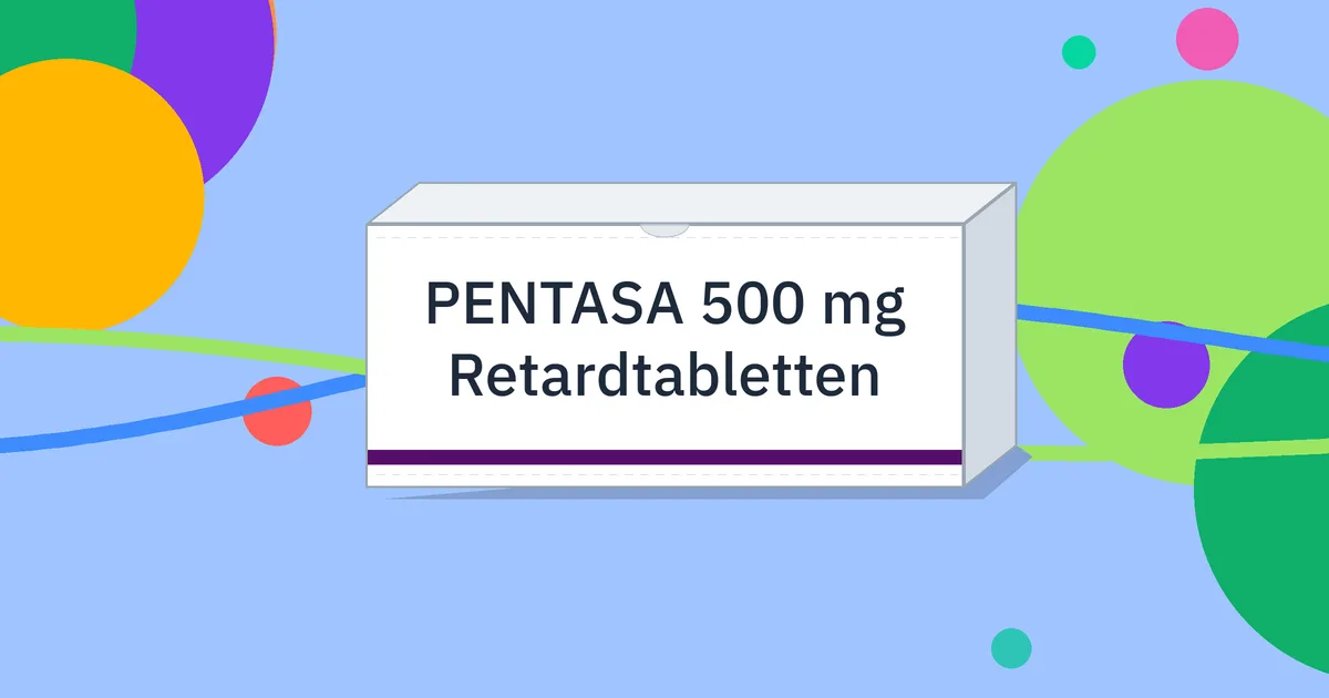 Symbolbild: Packung mit der Aufschrift PENTASA 500 mg Retardtabletten (PZN 02648337) – Verfügbarkeit und Bezug in Apotheken in Frankfurt am Main