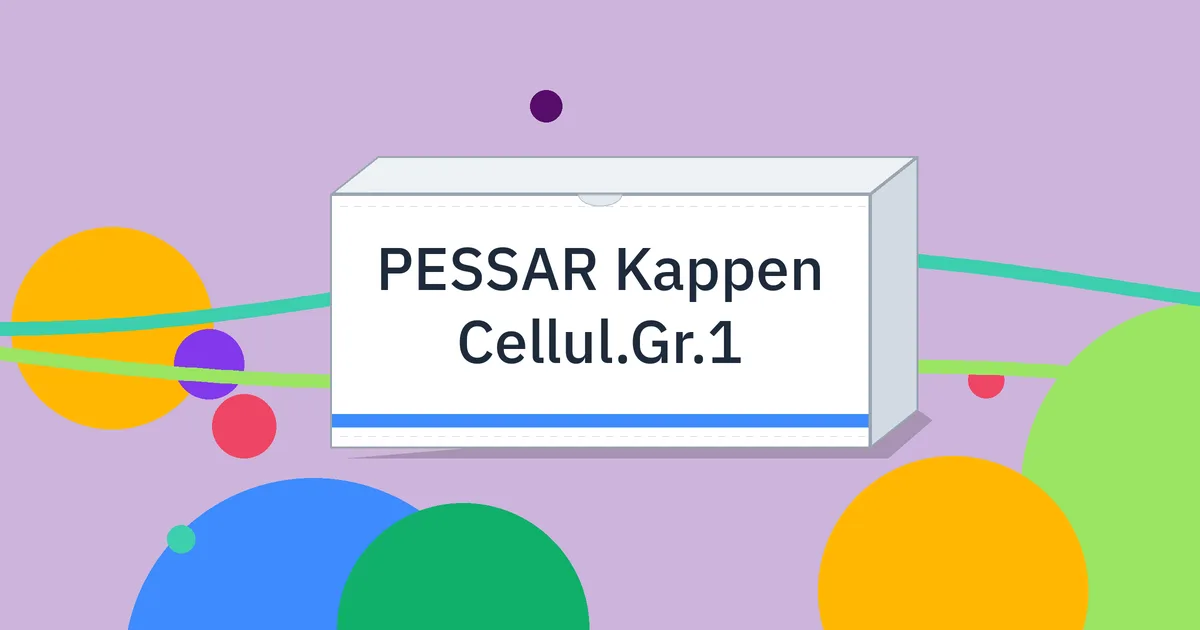 Symbolbild: Packung mit der Aufschrift PESSAR Kappen Cellul.Gr.1 (PZN 01734460) – Verfügbarkeit und Bezug in Apotheken in Frankfurt am Main