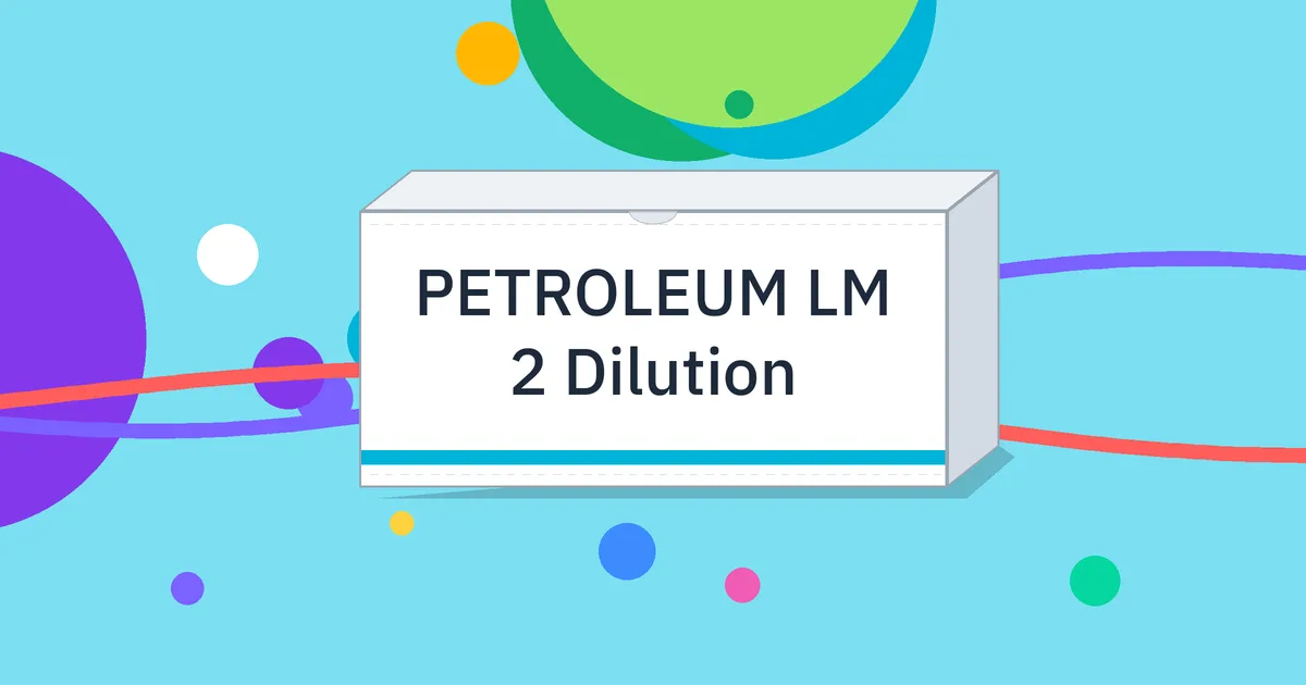 Symbolbild: Packung mit der Aufschrift PETROLEUM LM 2 Dilution (PZN 12977579) – Verfügbarkeit und Bezug in Apotheken in Frankfurt am Main