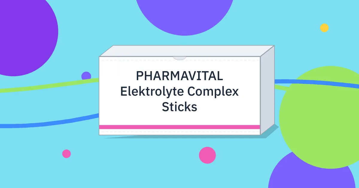 Symbolbild: Packung mit der Aufschrift PHARMAVITAL Elektrolyte Complex Sticks (PZN 18244978) – Verfügbarkeit und Bezug in Apotheken in Frankfurt am Main