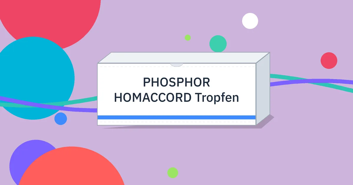 Symbolbild: Packung mit der Aufschrift PHOSPHOR HOMACCORD Tropfen (PZN 00807518) – Verfügbarkeit und Bezug in Apotheken in Frankfurt am Main