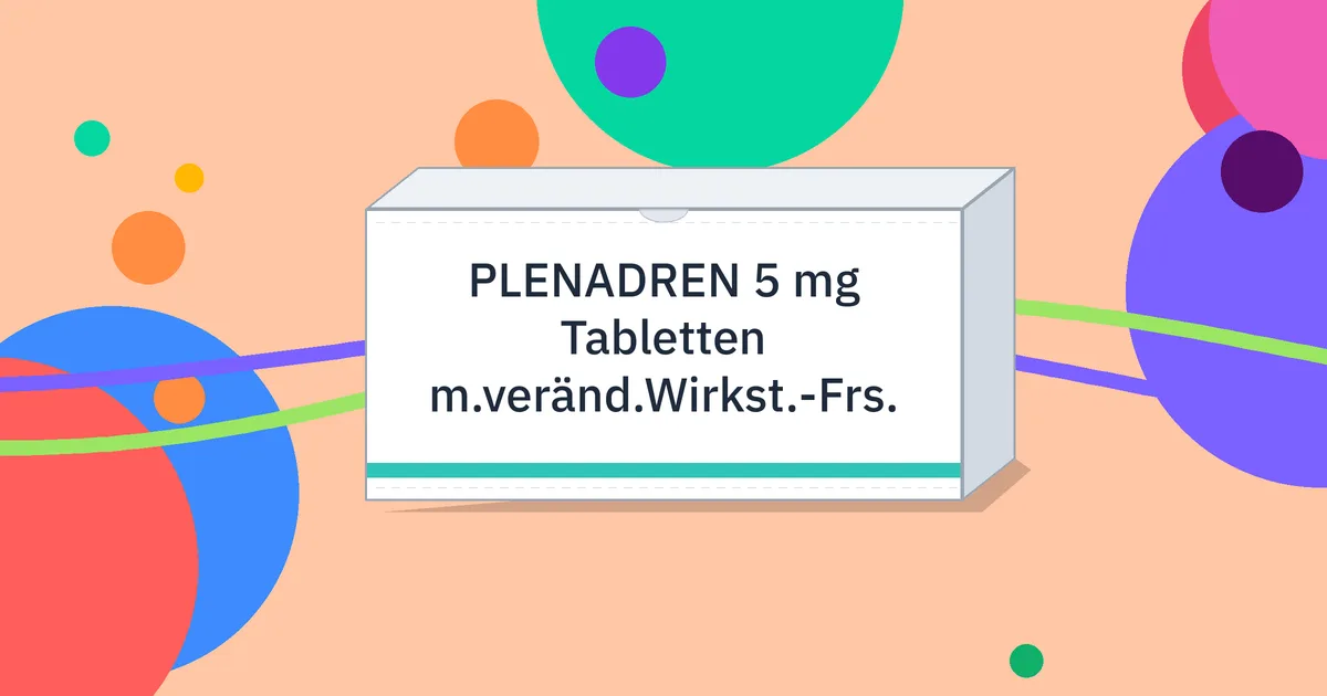 Symbolbild: Packung mit der Aufschrift PLENADREN 5 mg Tabletten m.veränd.Wirkst.-Frs. (PZN 09539456) – Verfügbarkeit und Bezug in Apotheken in Frankfurt am Main
