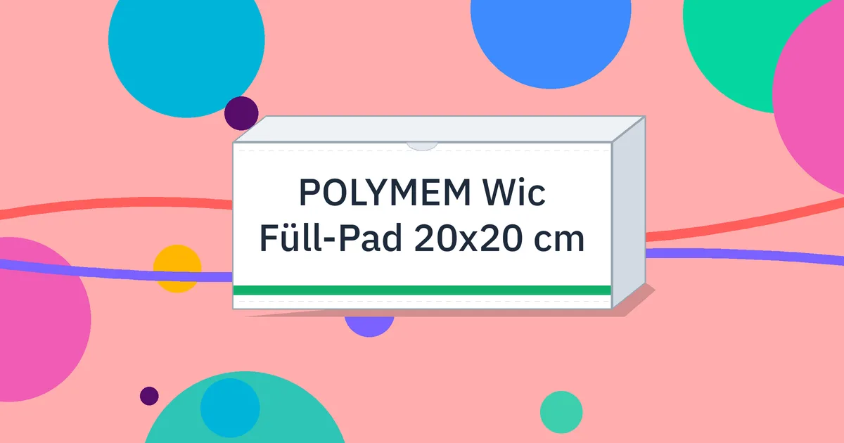 Symbolbild: Packung mit der Aufschrift POLYMEM Wic Füll-Pad 20x20 cm (PZN 16784162) – Verfügbarkeit und Bezug in Apotheken in Frankfurt am Main