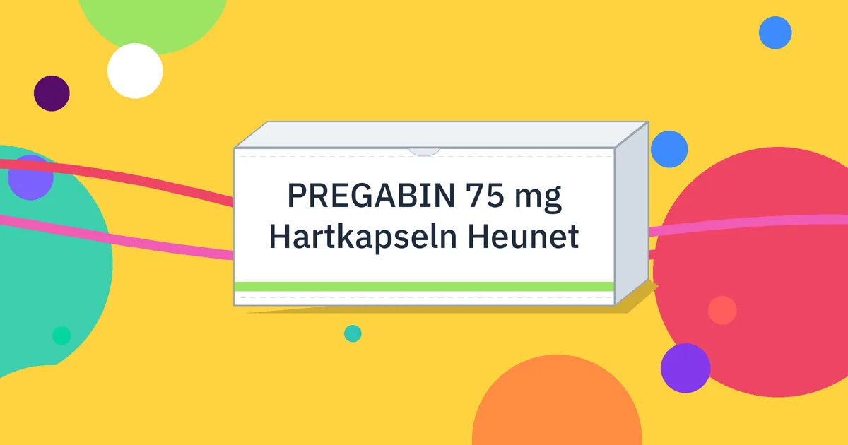 Symbolbild: Packung mit der Aufschrift PREGABIN 75 mg Hartkapseln Heunet (PZN 15303870) – Verfügbarkeit und Bezug in Apotheken in Frankfurt am Main