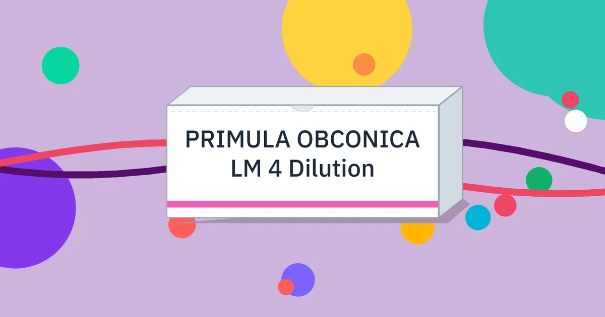 Symbolbild: Packung mit der Aufschrift PRIMULA OBCONICA LM 4 Dilution (PZN 13666930) – Verfügbarkeit und Bezug in Apotheken in Frankfurt am Main