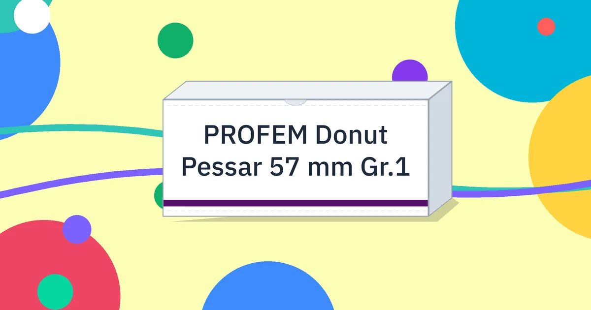 Symbolbild: Packung mit der Aufschrift PROFEM Donut Pessar 57 mm Gr.1 (PZN 11671223) – Verfügbarkeit und Bezug in Apotheken in Frankfurt am Main