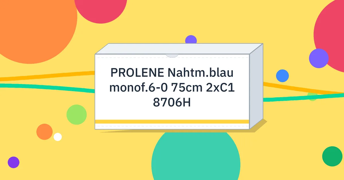 Symbolbild: Packung mit der Aufschrift PROLENE Nahtm.blau monof.6-0 75cm 2xC1 8706H (PZN 16254599) – Verfügbarkeit und Bezug in Apotheken in Frankfurt am Main
