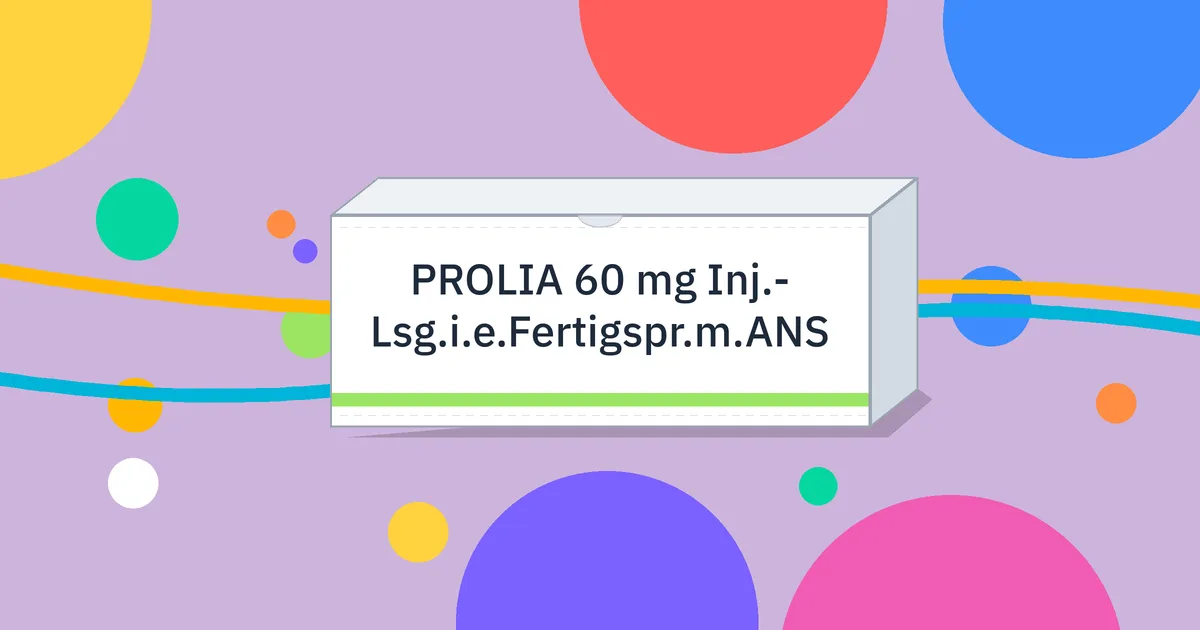 Symbolbild: Packung mit der Aufschrift PROLIA 60 mg Inj.-Lsg.i.e.Fertigspr.m.ANS (PZN 18116128) – Verfügbarkeit und Bezug in Apotheken in Frankfurt am Main