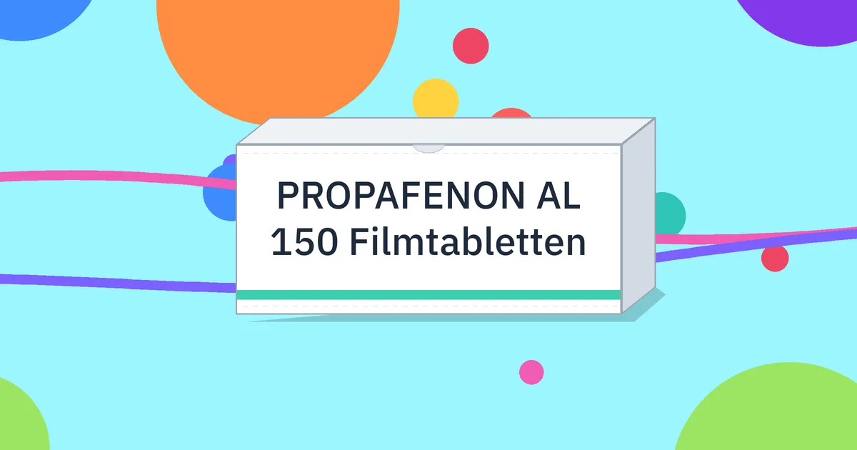 Symbolbild: Packung mit der Aufschrift PROPAFENON AL 150 Filmtabletten (PZN 00055797) – Verfügbarkeit und Bezug in Apotheken in Frankfurt am Main