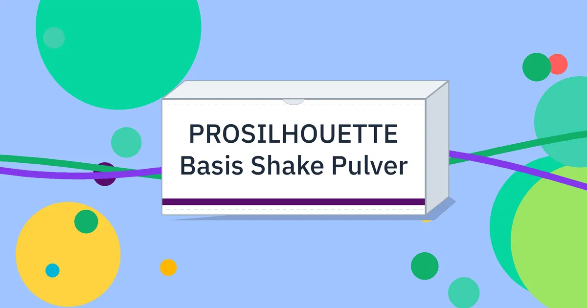 Symbolbild: Packung mit der Aufschrift PROSILHOUETTE Basis Shake Pulver (PZN 17376382) – Verfügbarkeit und Bezug in Apotheken in Frankfurt am Main